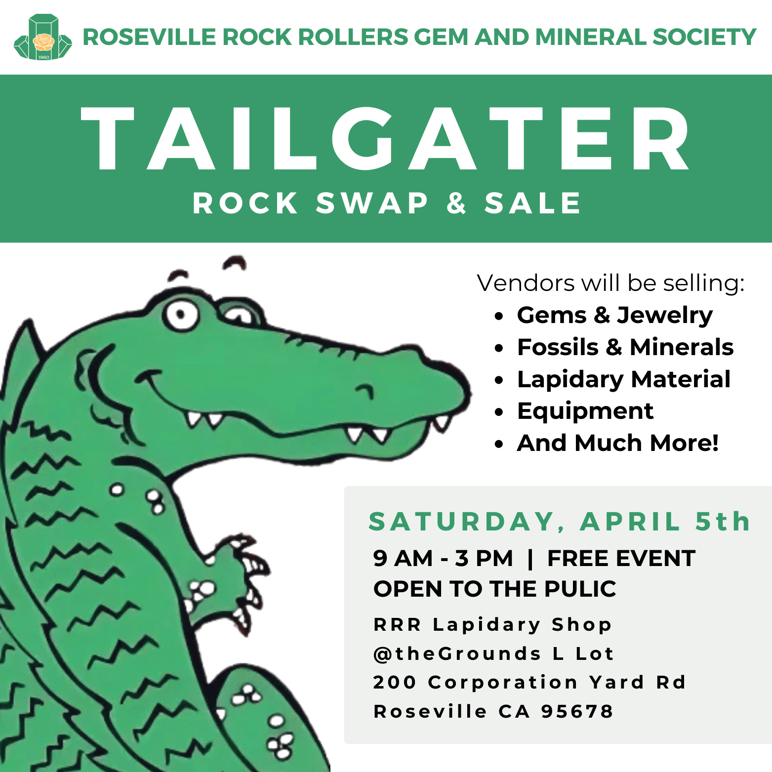 Calendar & Events – Roseville Rock Rollers Gem & Minerals Society